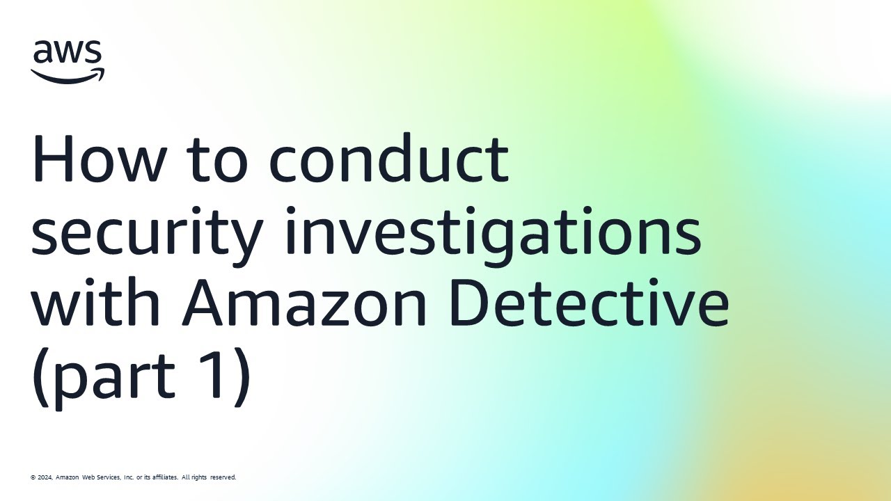 How to conduct security investigations with Amazon Detective (part 1) | Amazon Web Services ...