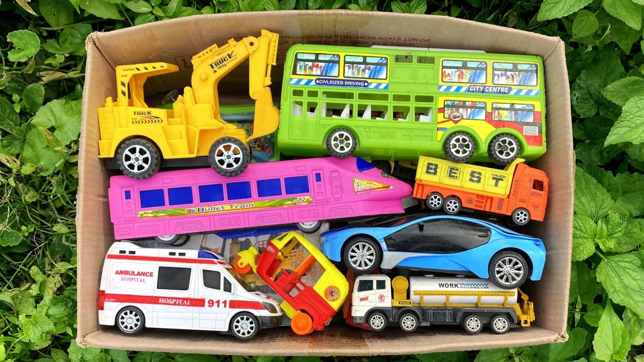 Box Full of Different Model Toy CNG Auto Rickshaw, Ambulance, Bullet ...