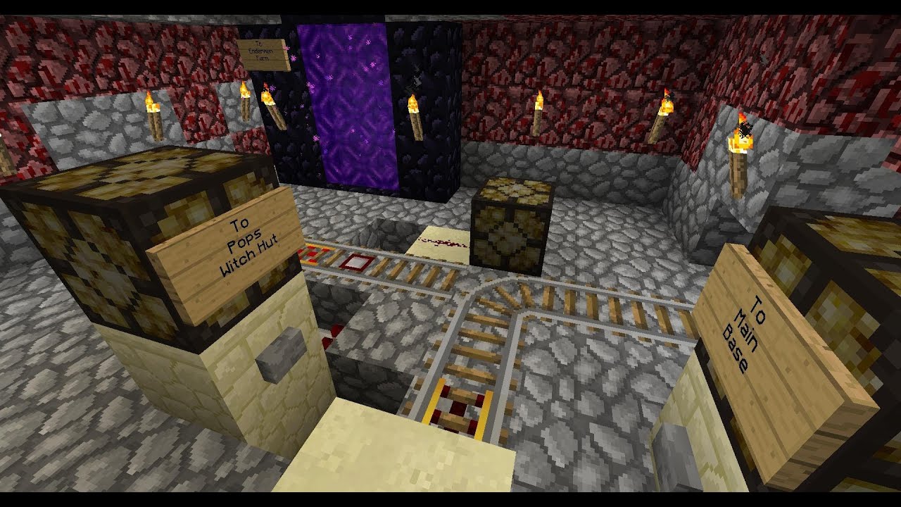 Minecraft Nether Rail to Pops Witch Hut - PSW Adventures S3 Ep #20! (HD ...
