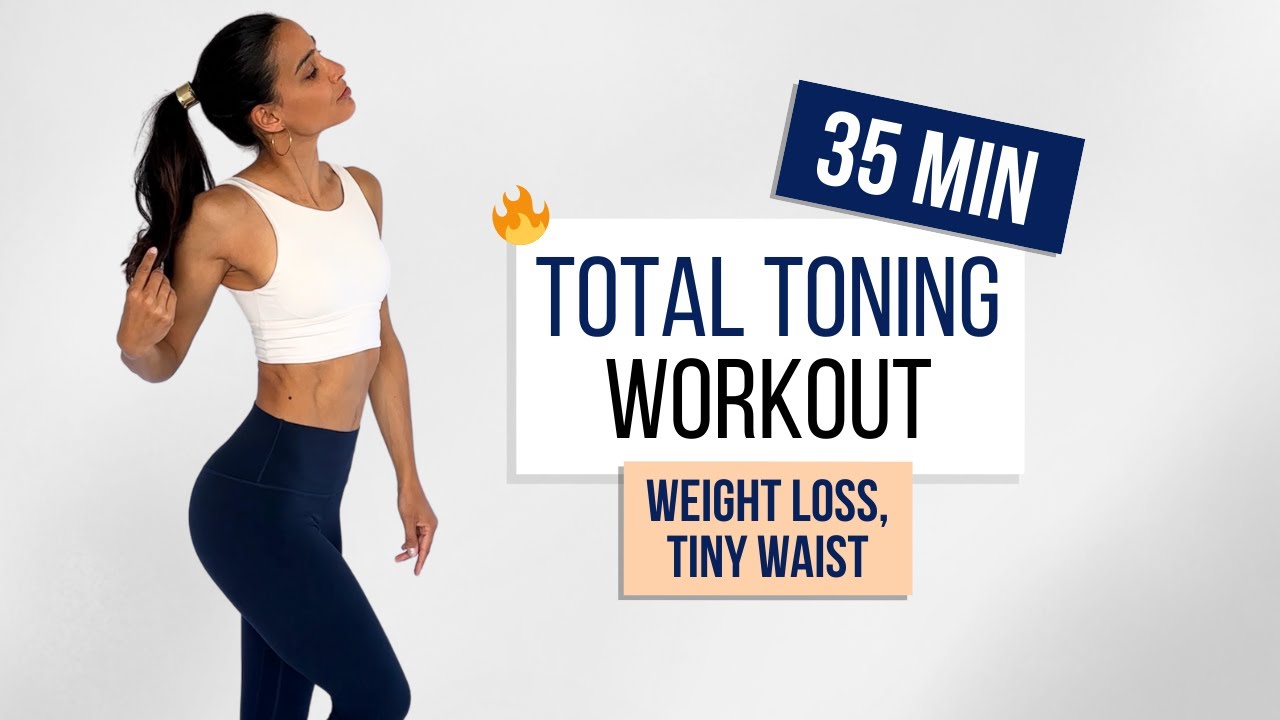 35 MIN TOTAL TONING WORKOUT / HIIT for weight loss & tiny waist / Full ...