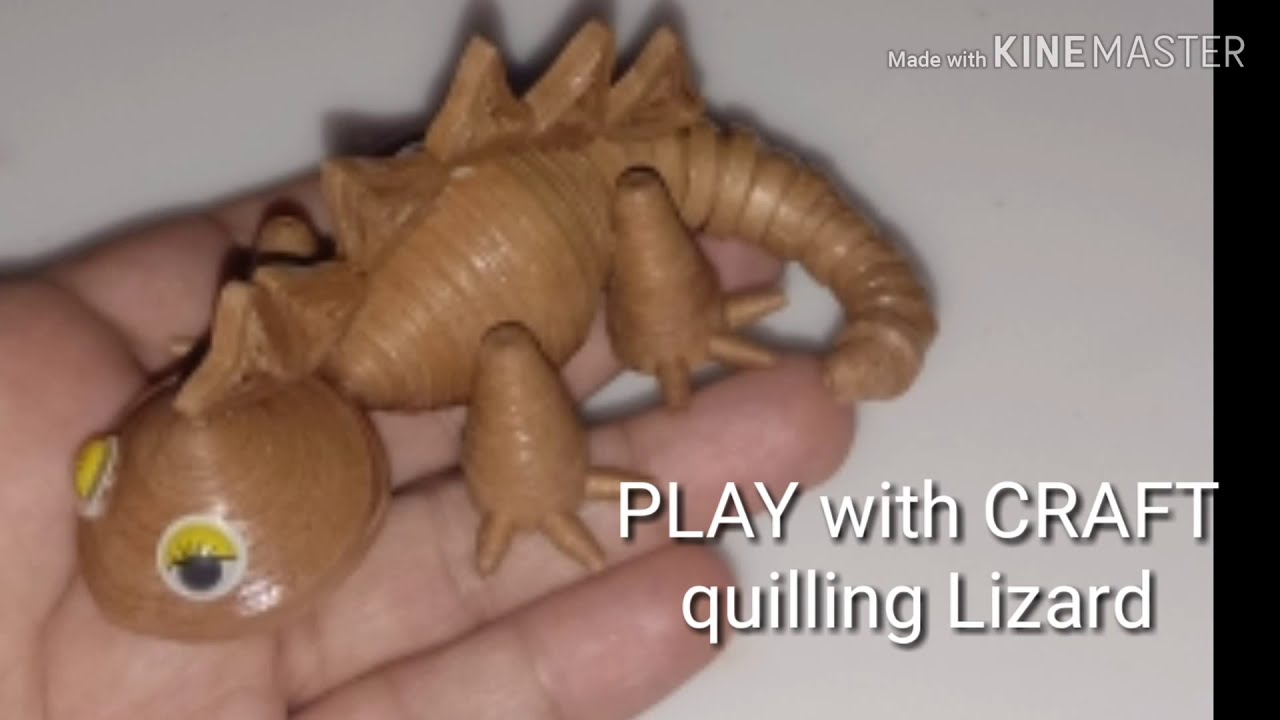 Quilled Lizard, DIY quilling 3d Lizard, how to make a quilling Reptiles ...