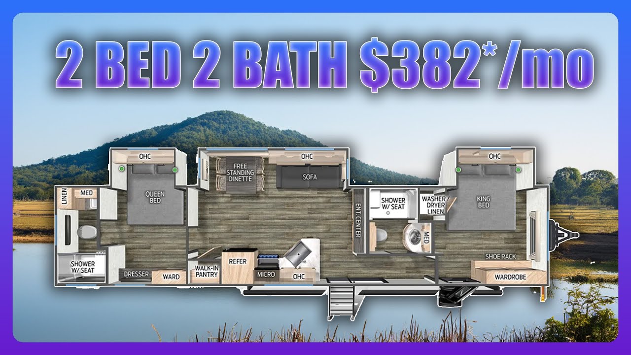 2 Bed 2 Bath Destination Trailer - 2024 Timberwolf 39HBA - YouTube
