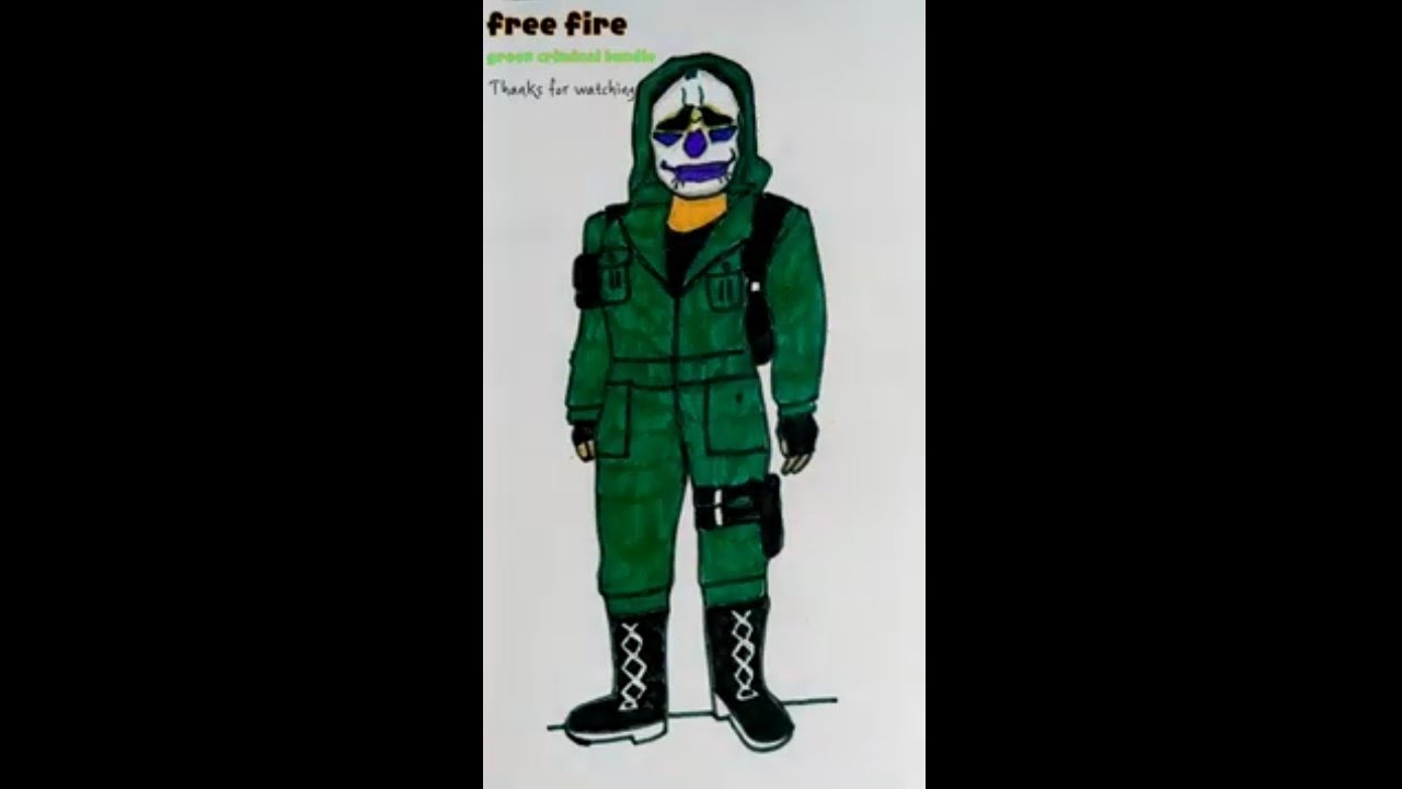 how to draw criminal bundle free fire // how to draw green criminal ...