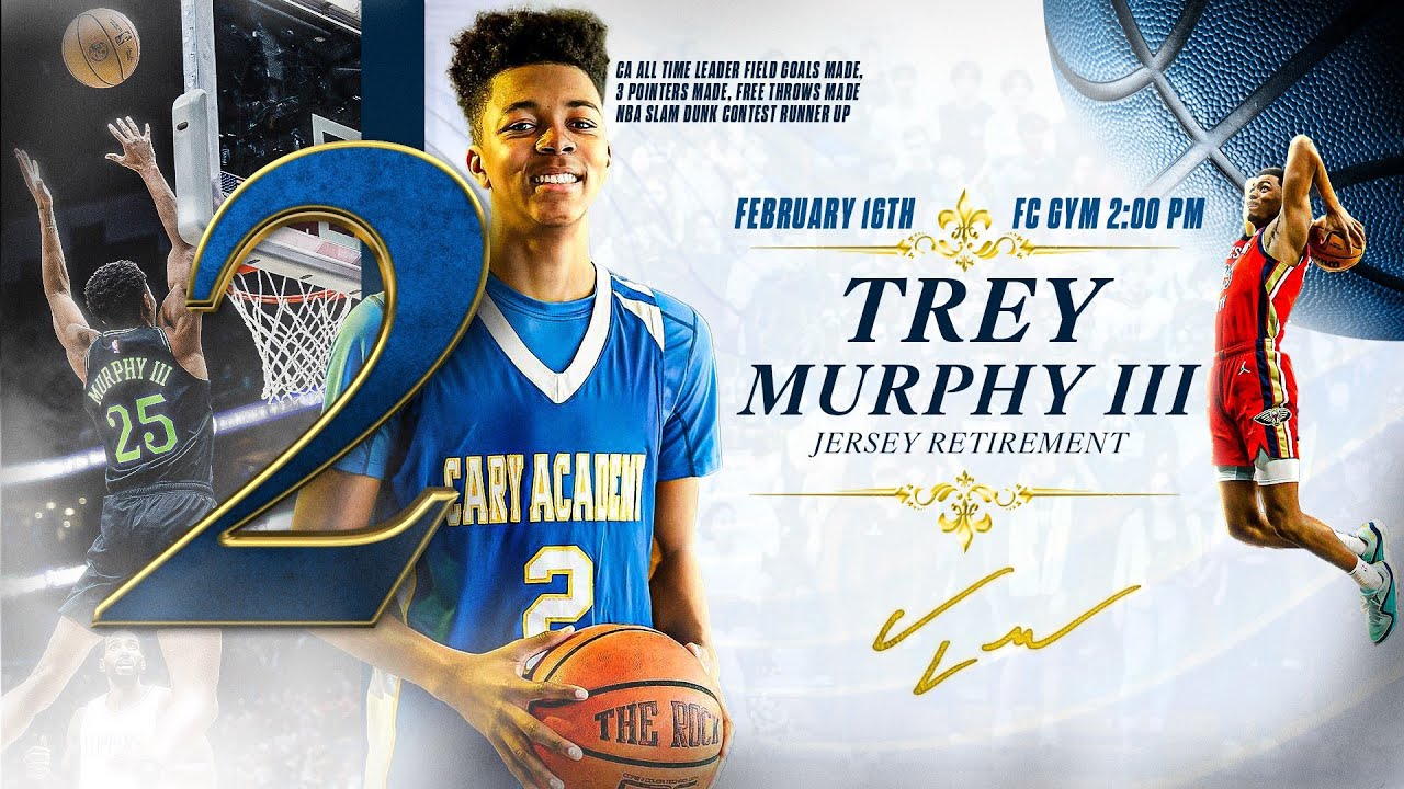 Cary Academy Trey Murphy III Jersey Retirement - YouTube