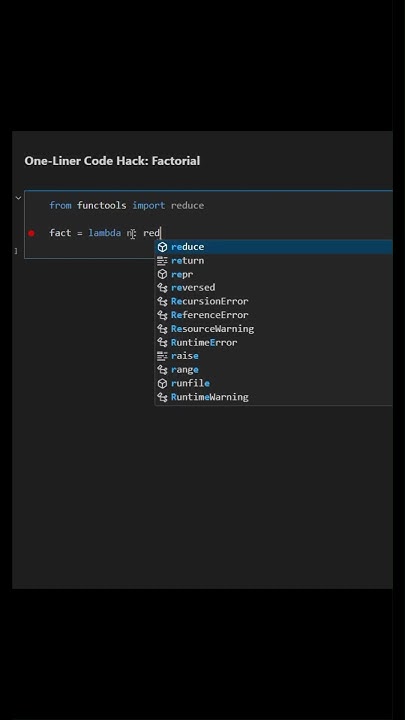 Mind Blowing One Liner Code Factorial In Python 🤯 Shorts Devforge Youtube