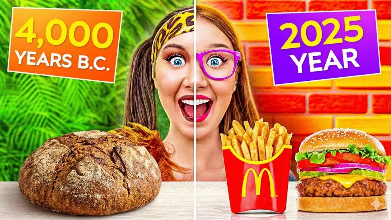 EATING 100 YEARS OF FAST FOOD! Amazing Food Tricks & Hacks by 123 GO ...