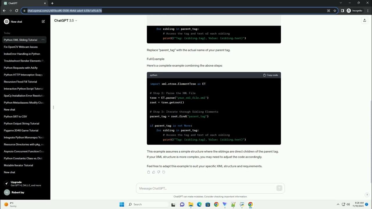 How To Get Sibling Tag Values In Xml Using Python Elementtree Youtube