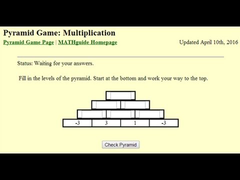 Pyramid Game: Multiplication - YouTube