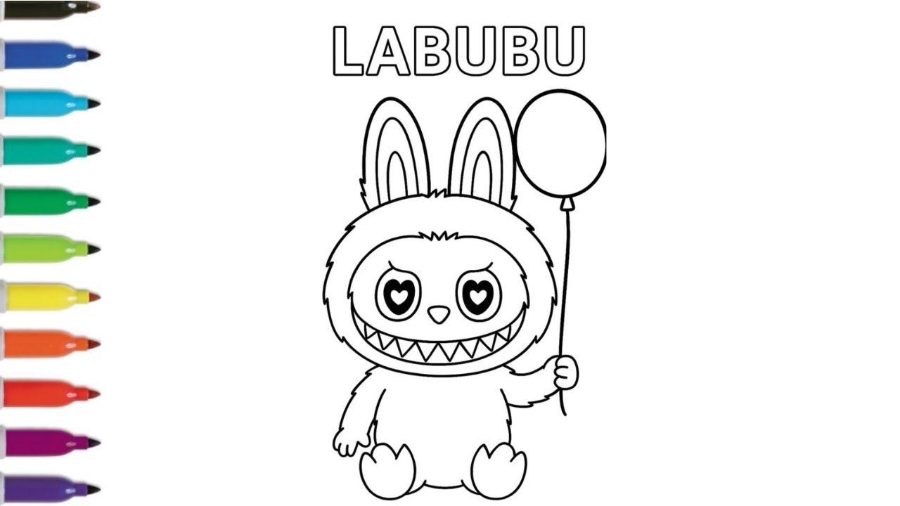 How To Draw Labubu Drawing | easy Labubu balloon Drawing colouring Art ...