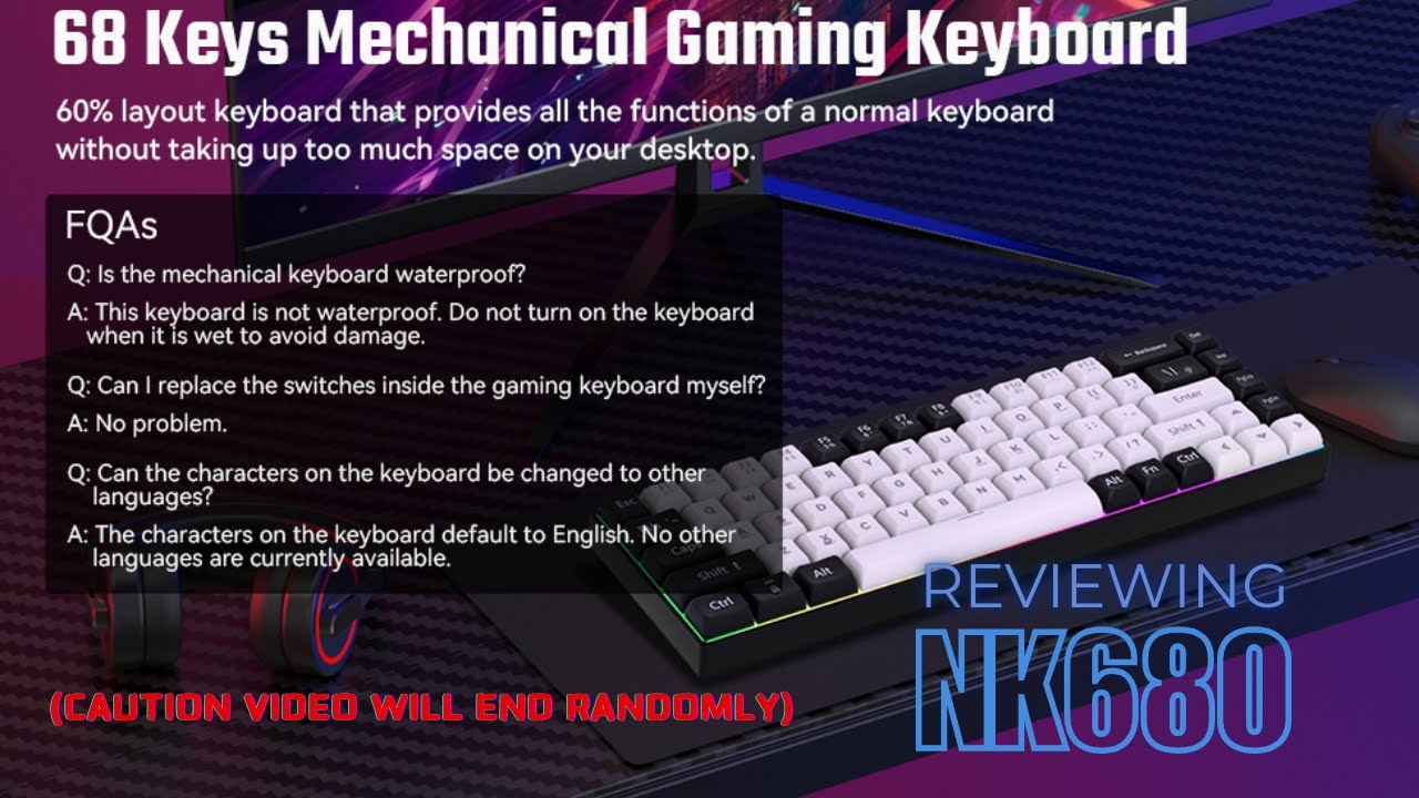 NK680 Keyboard review autistic kid back again - YouTube