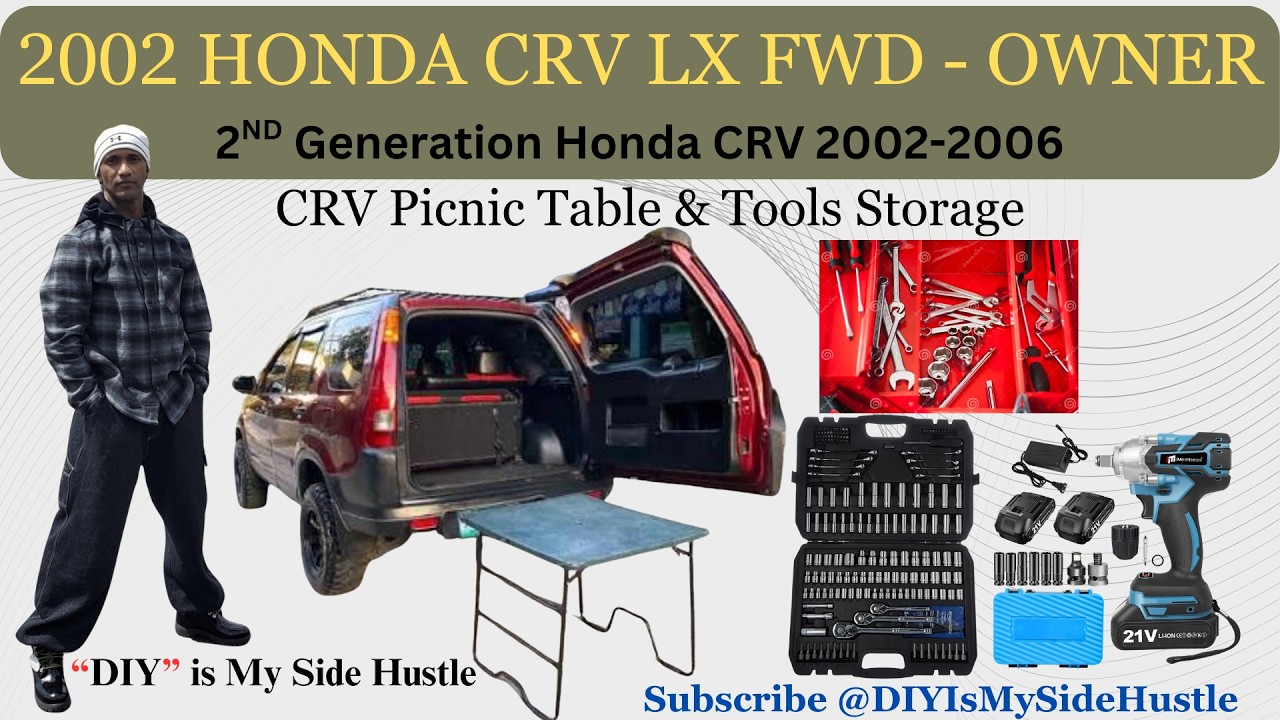 2nd Generation Honda CRV Picnic Table & Tools Storage - YouTube