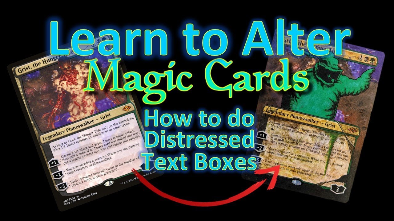 MTG Altered Art Tutorial - Fast & Easy Distressed Grist Textbox | CCO ...