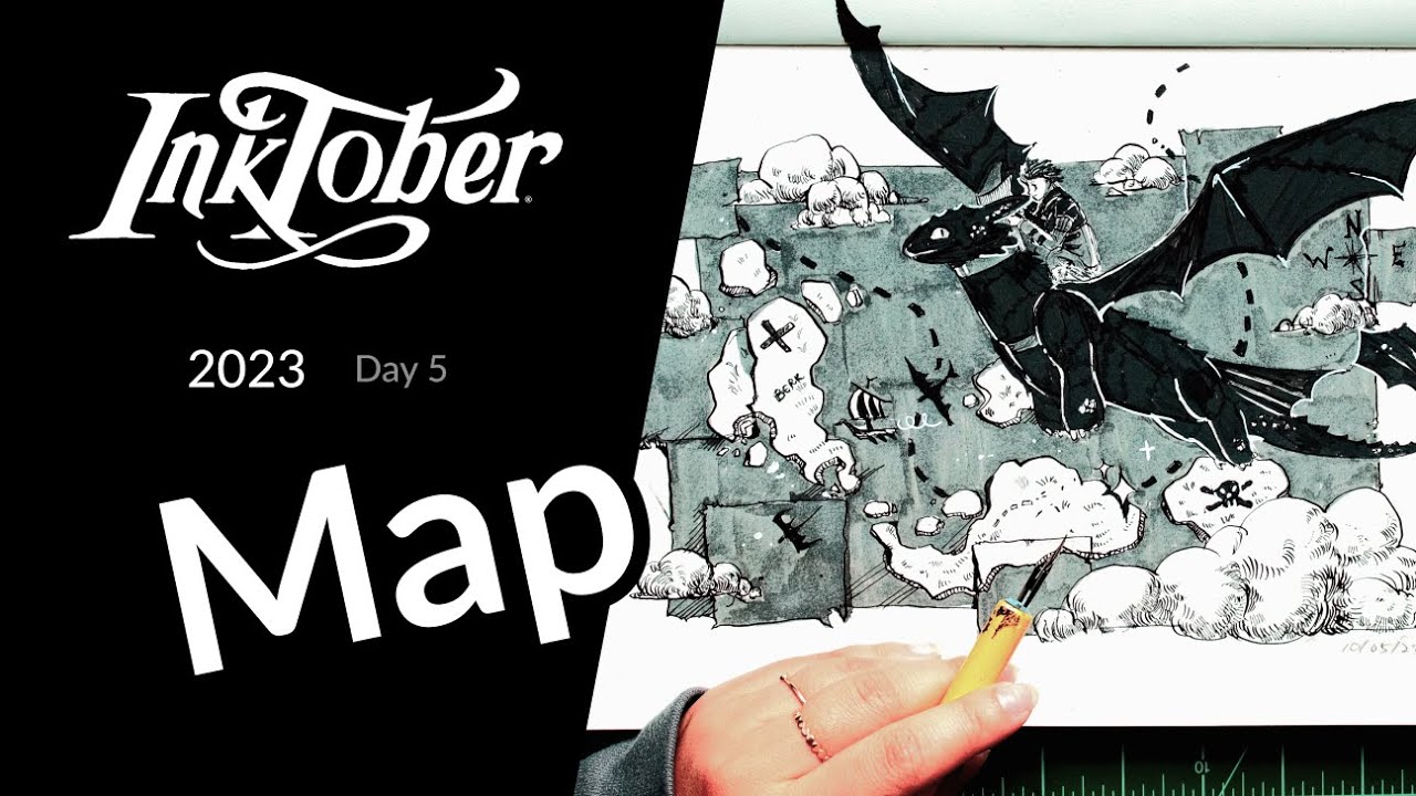 Inktober 2023 // Day 5 - Map | TIMELAPSE - YouTube