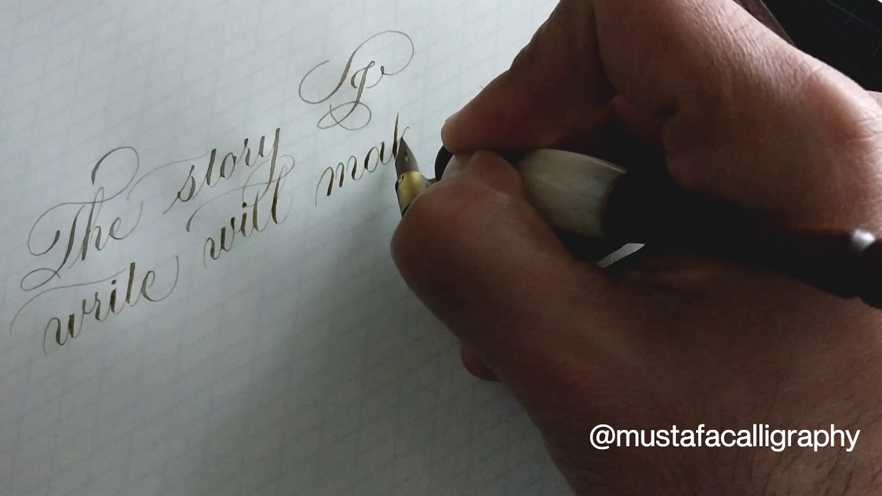 Soothing Copperplate calligraphy with Walnut Ink - YouTube