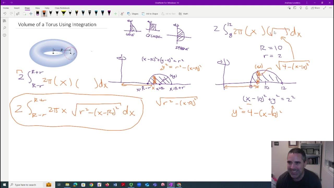 Volume of a Torus Using Integration - YouTube