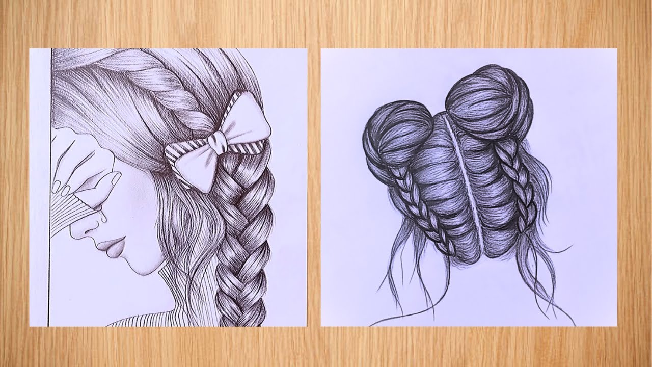 Quick drawing of 2 combine picture // Sad girl-Pencil Sketch // How to ...