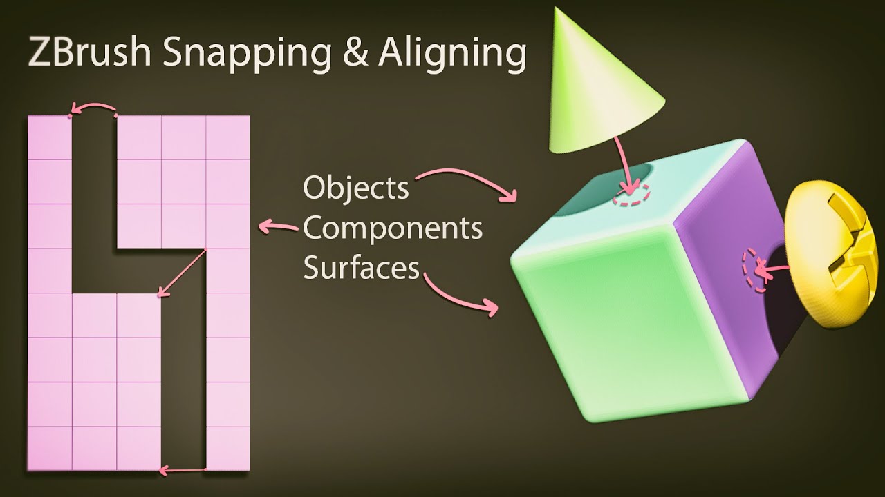 ZBrush - Snap Components (Edges, Points, Verts, Faces) or Objects ...