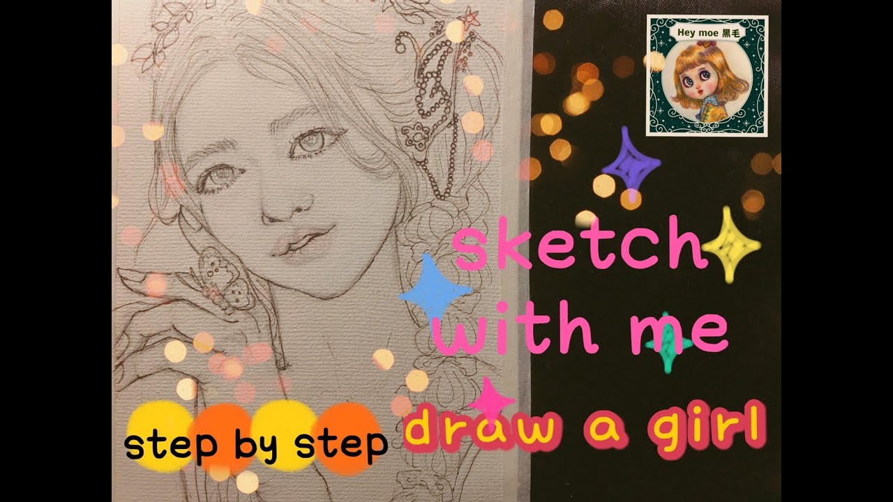 Sketch with me, How to draw a face for beginners from sketch to finish ...