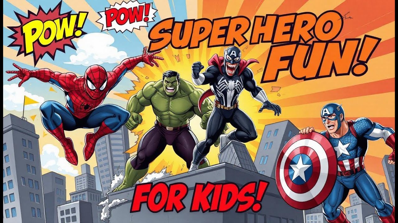 Superhero Action Adventure! Spiderman, Hulk, Venom & Captain America ...