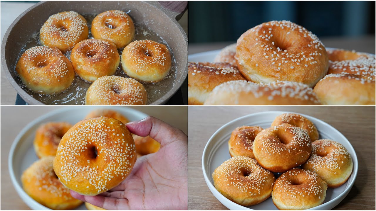 Homemade Sesame Donuts Recipe | Fried Sesame Donuts | Breakfast Recipe ...