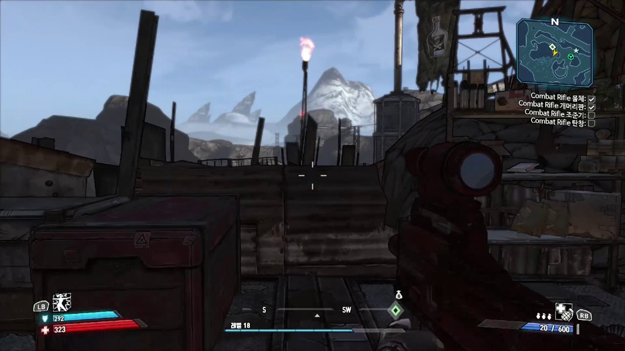 [보더랜드 리마스터] 사이드 미션 14 - scavenger : combat rifle - YouTube