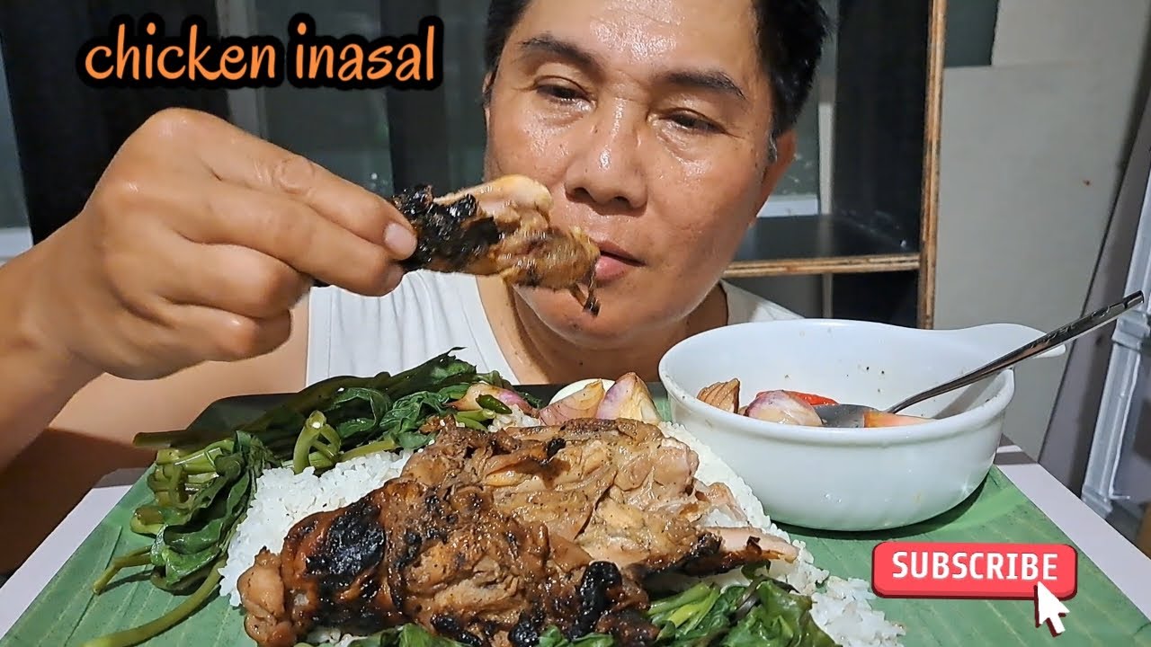 Chicken Inasal Mukbang | WaterSpinach(kangkong) - YouTube