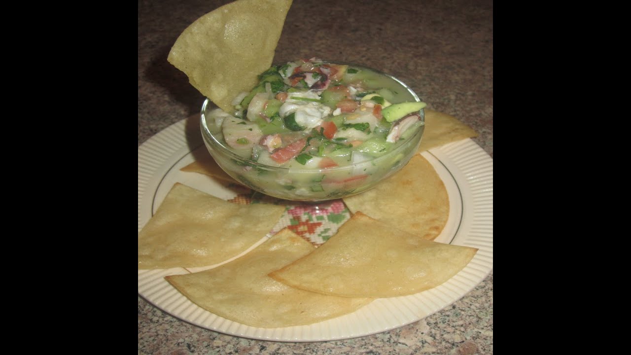 Como hacer ceviche de mariscos - Pescado, Pulpo y camarones - YouTube