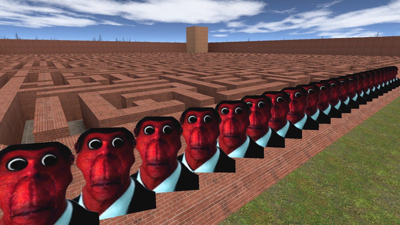 Red Obunga Gmod Nextbots Lines Up to Kill Me in The Maze - Escape or ...