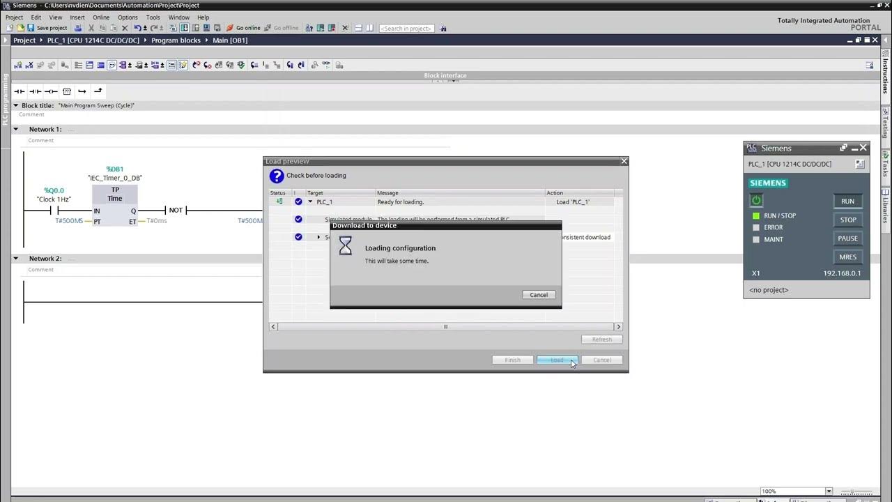 Tạo xung clock thủ công trong TIA Portal (PLC S7-1200) - YouTube