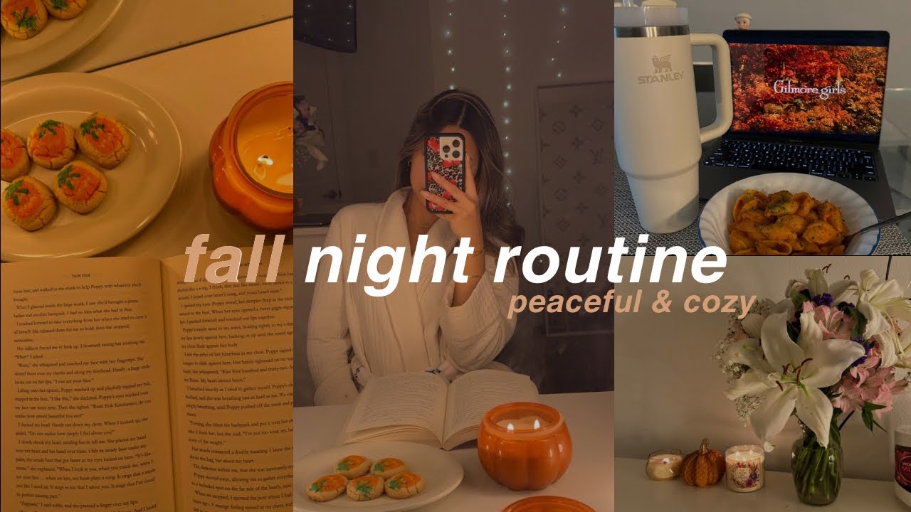 FALL NIGHT ROUTINE 🍁🕯| nighttime habits, skincare, self care & cooking ...