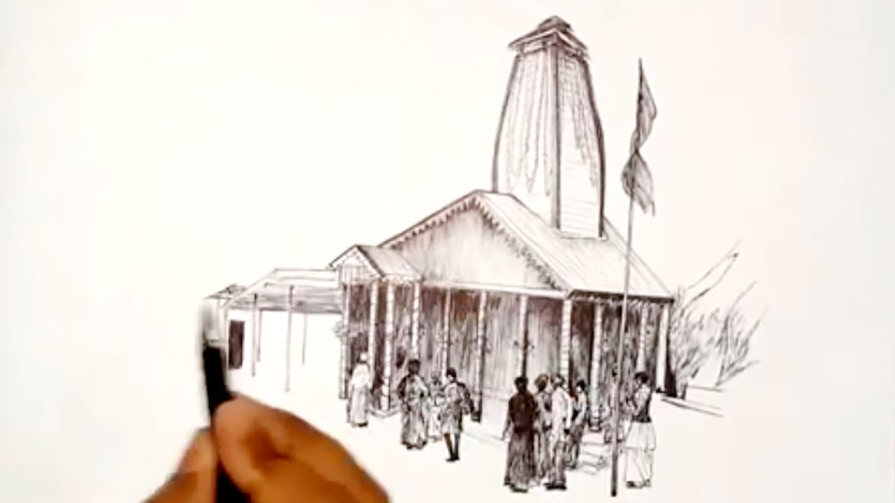 How to draw Yamunotri Temple || Yamunotri Dham - YouTube
