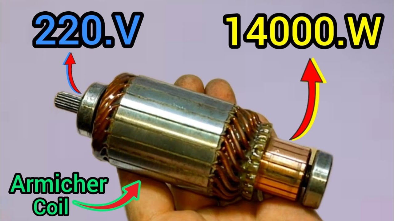 I turn free energy copper magnet Copper coil 14000w💡into.220.V.with ...