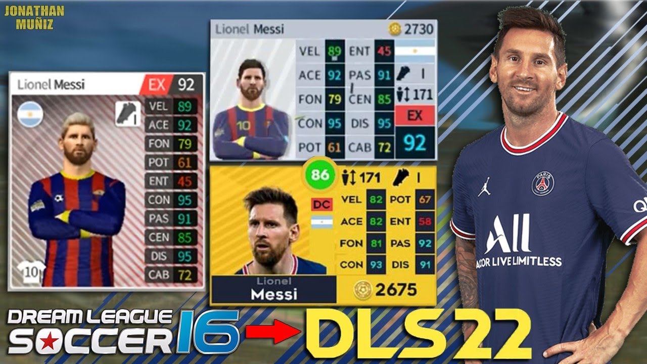 LA EVOLUCIÓN DE LAS CARTAS DE LIONEL MESSI EN DREAM LEAGUE SOCCER 16 ...