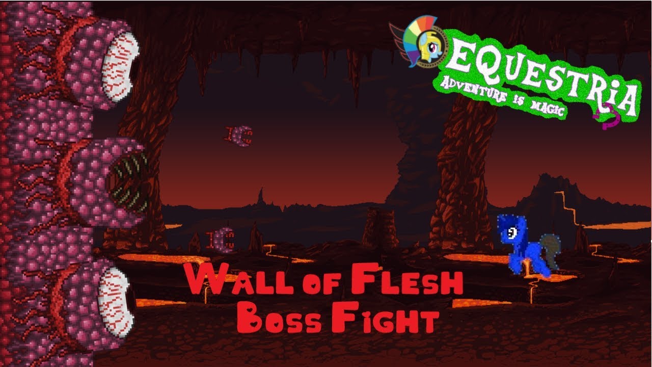 Terraria MLP Modded: Wall of Flesh Boss Fight - YouTube