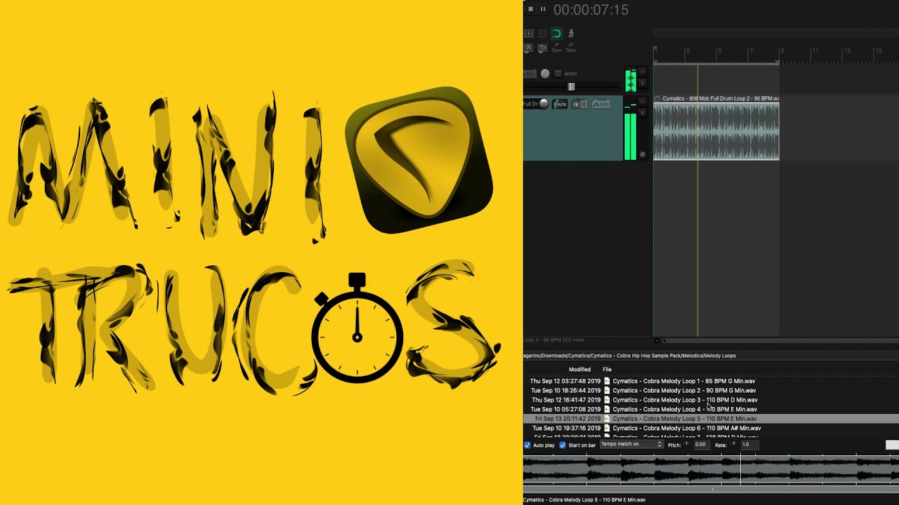 Cómo preescuchar samples al tempo de tu proyecto con Media Explorer en ...