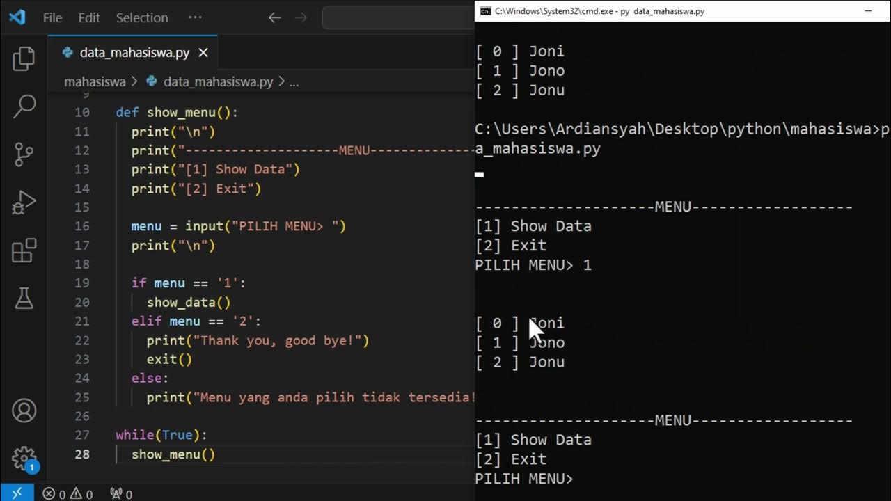 Belajar Python - Part 15 CRUD kedalam array pada Python - YouTube