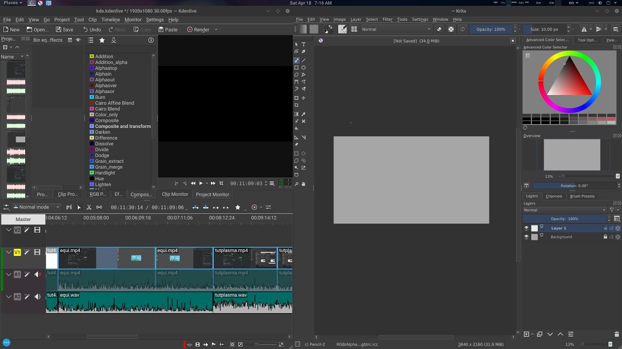 Equilux Dark Color Theme for Krita Kdenlive KDE Plasma and GTK Gnome ...