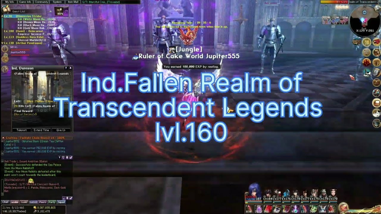 Ind. Fallen Realm of Transcendent Legends level 160 / atlantica online ...