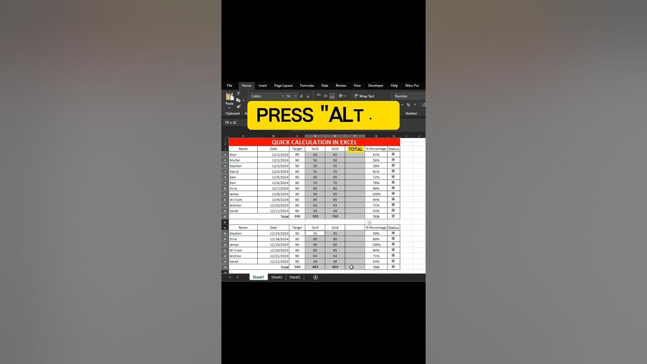 Quick Calculations In Excel Exceltech Excelshortcuts Exceltips Exceltricks Excel 7275