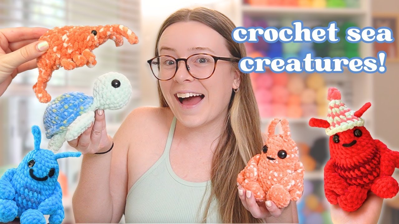 VLOG: A Week of Crocheting Sea Creatures! 🦐🦞 | chatty crochet with me ...