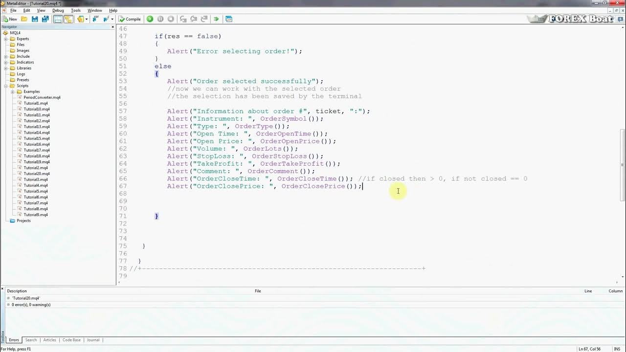 Getting Information With Orderselect Mql4 For Complete Beginners Youtube