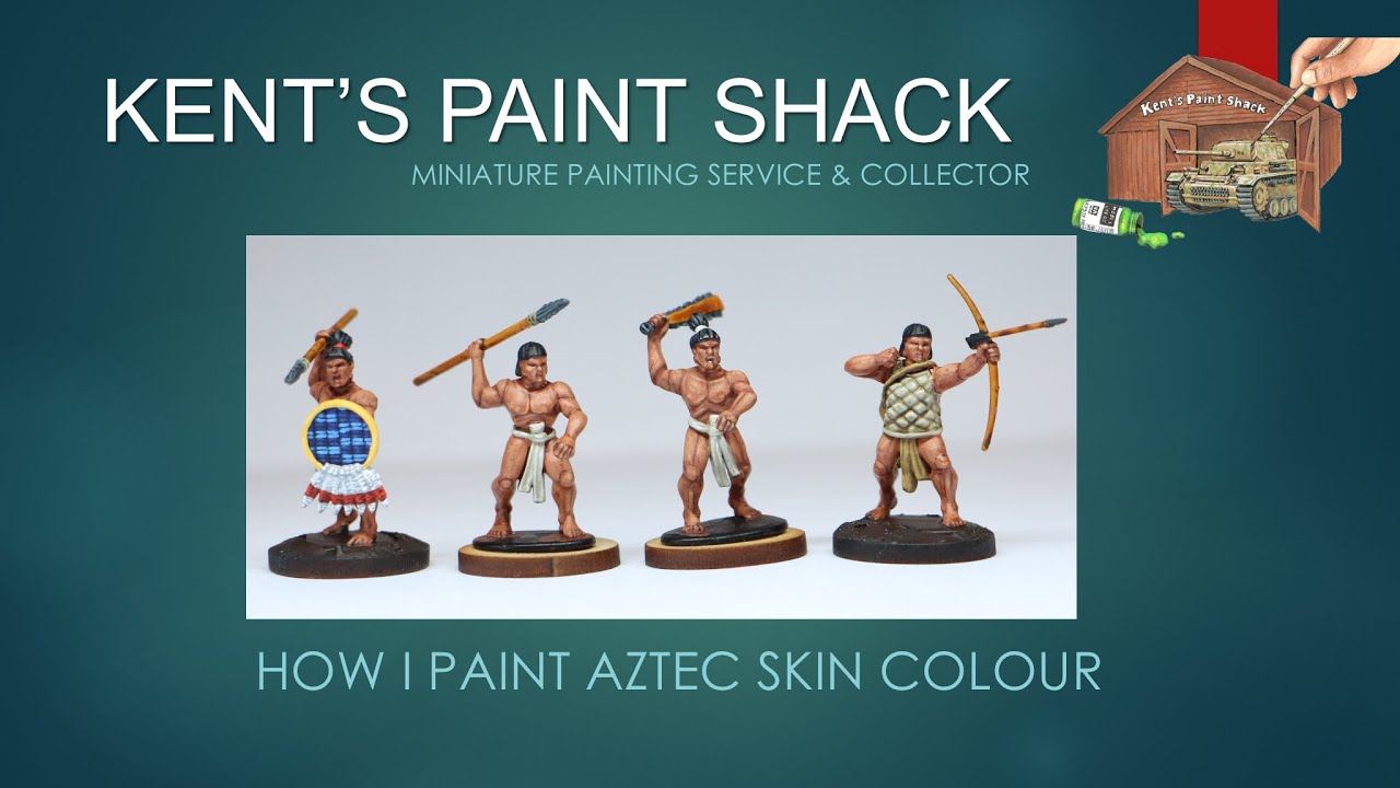 How I paint Aztec skin colour on 28mm miniatures - YouTube