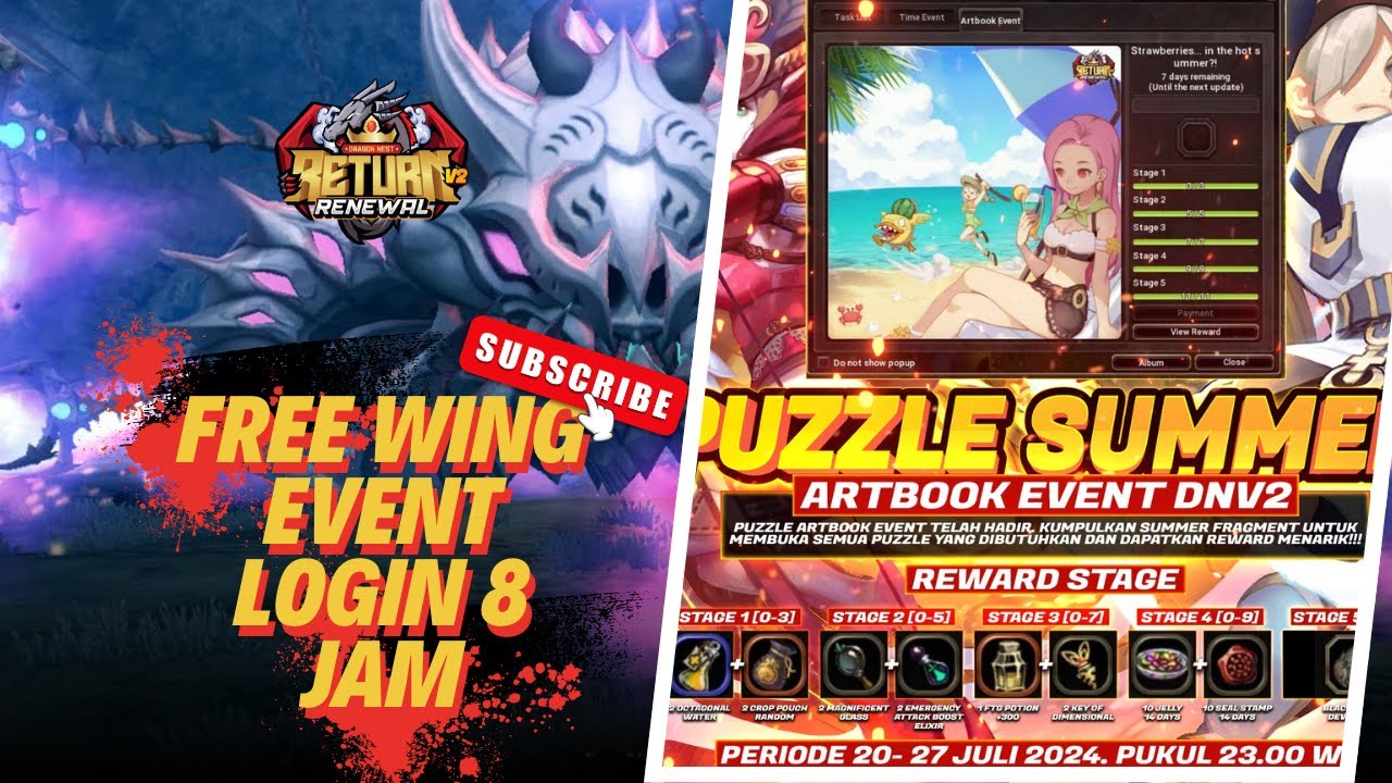 [LIVE] FREE WING LOGIN EVENT 8 JAM!! - Dragon Nest Return V2 #29 - YouTube