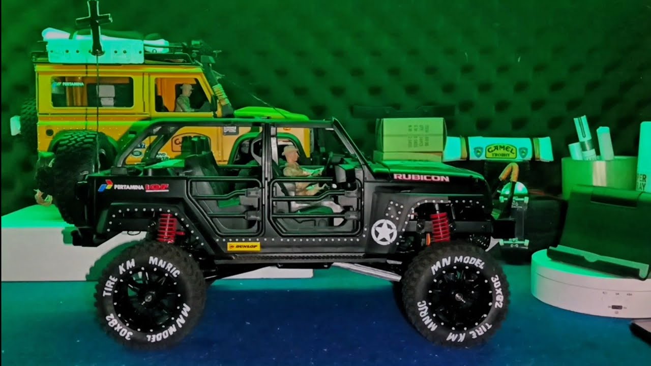Diorama garasi RC 1/12 Jeep Rubicon MN128 - YouTube