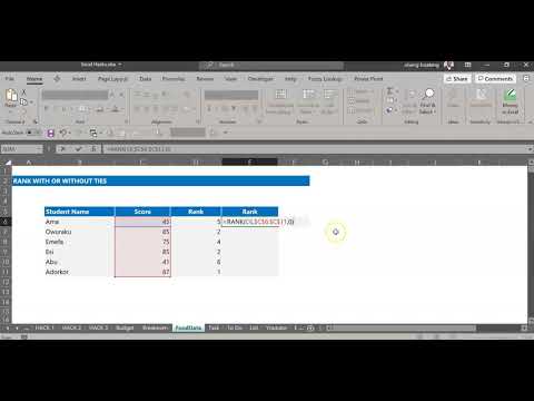 Rank with or without ties 2 - YouTube