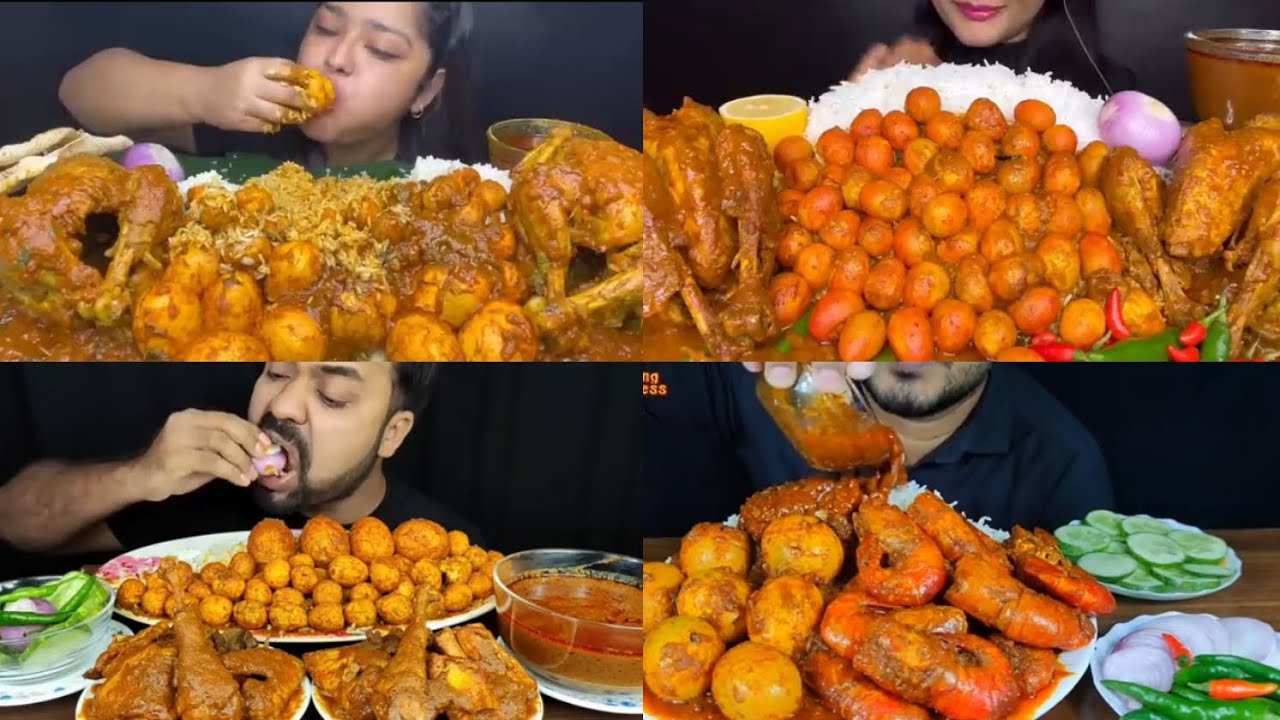 MUKBANG INDIA EEG CURRY WHOLE CHICKEN CURRY| INDIAN FAVORITE MUKBANGERS ...