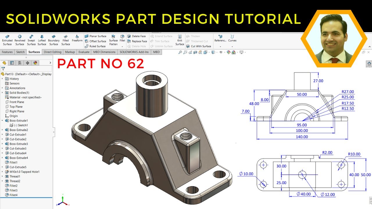Mastering Solidworks Part Design Comprehensive Tutorial For Beginners