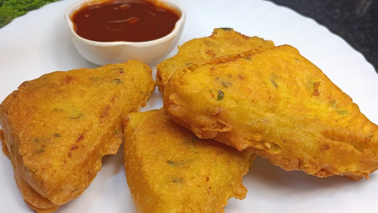 Street Style Bread Pakoda | Potato Masala Stuffed Bread Pakoda | Tea ...