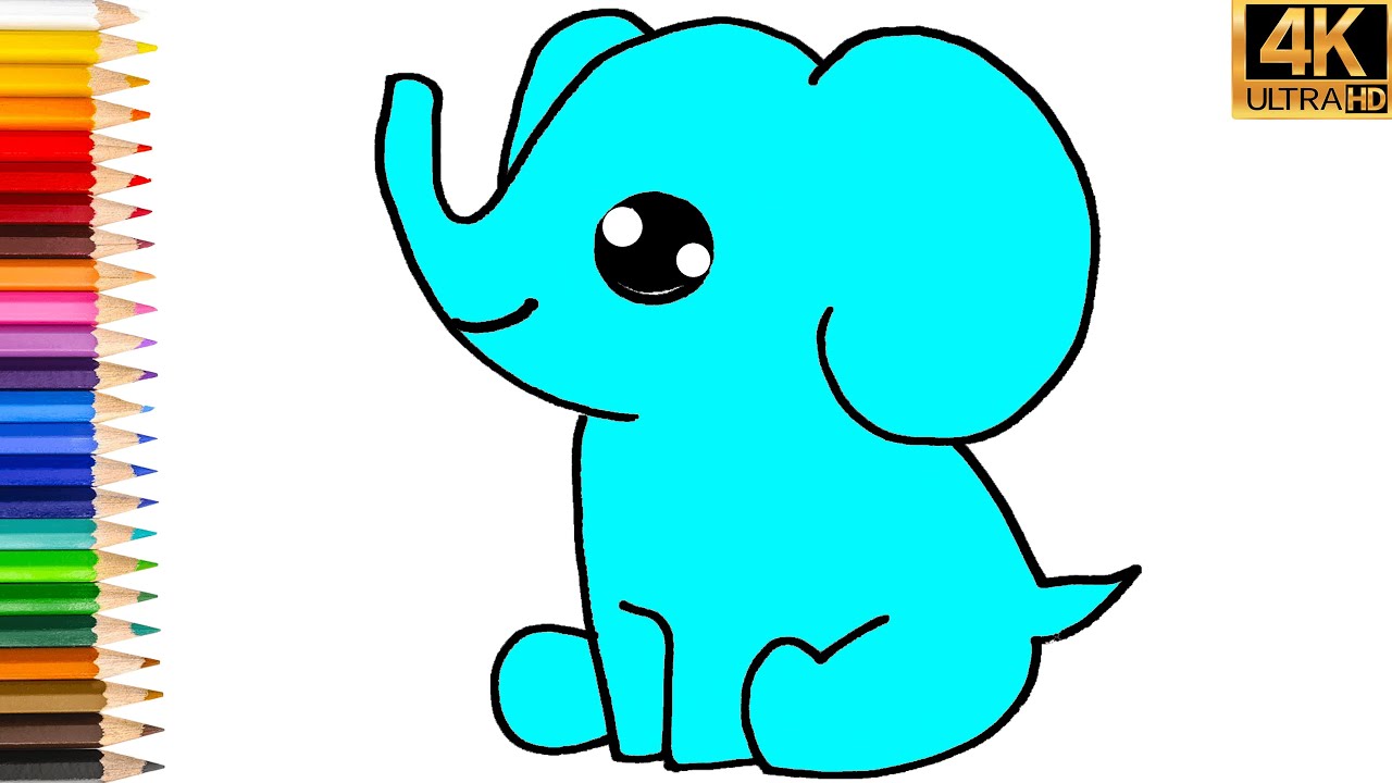 FİL RESMİ ÇİZİMİ 🐘 FİL NASIL ÇİZİLİR KOLAY 😍 RESİM ÇİZME 🌈 KOLAY ...