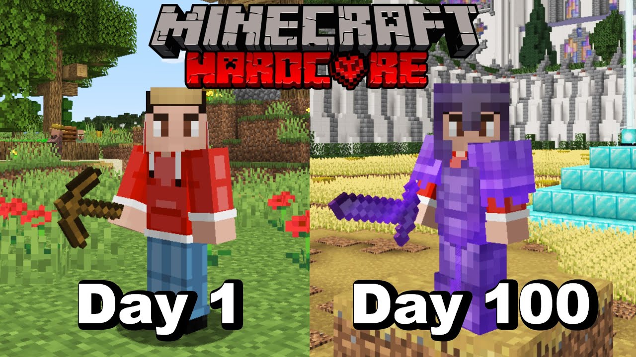 I Survived 100 Days In HARDCORE Minecraft And Here's What Happened ...